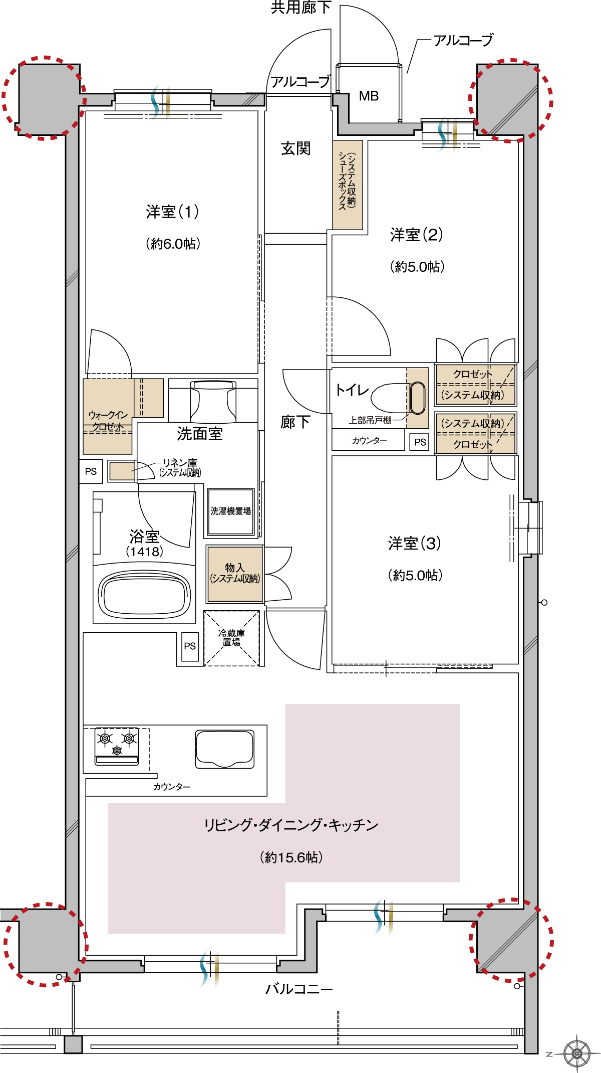 Cタイプ｜間取り｜【公式】レ・ジェイド伏見桃山｜株式会社日本エスコン